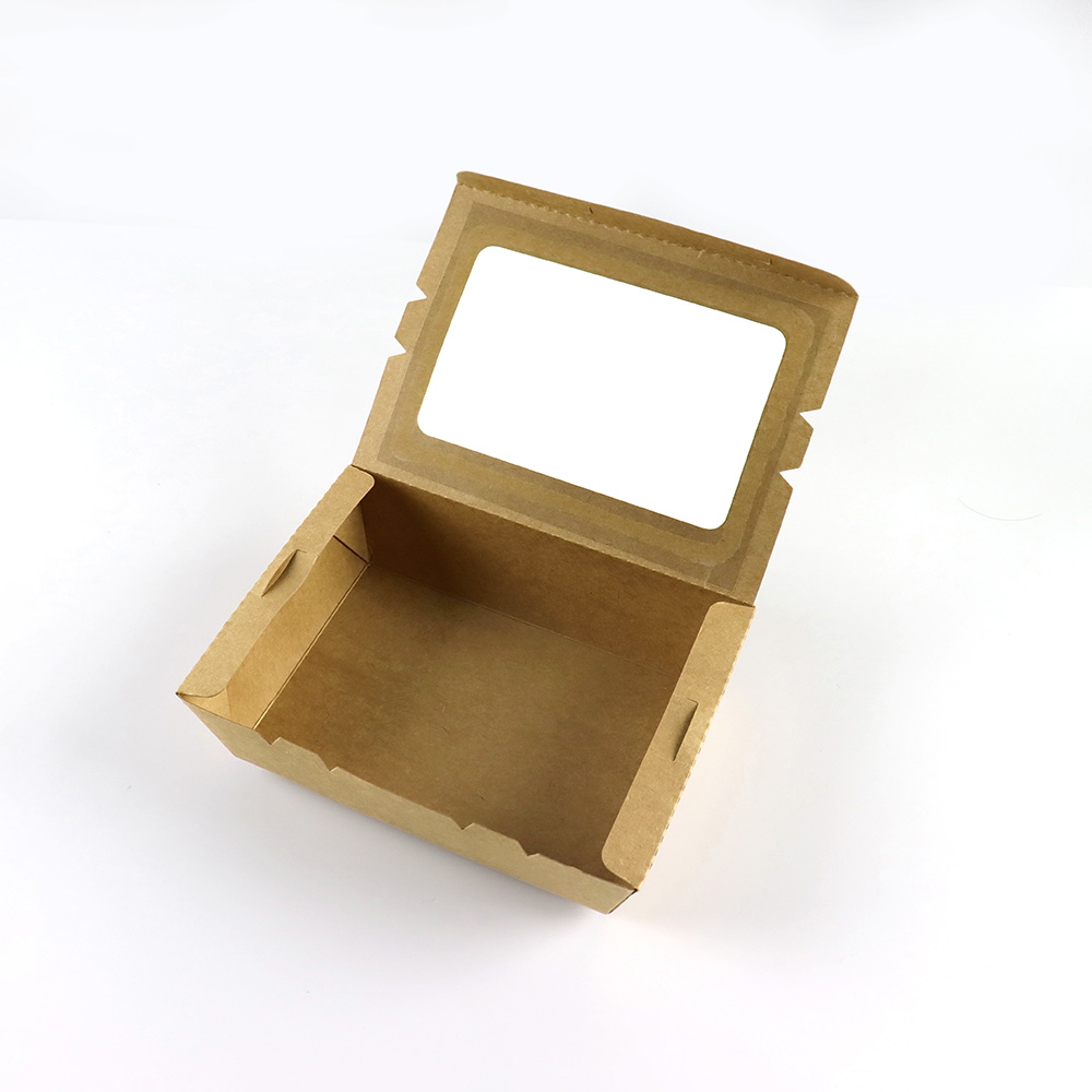 Best-Selling Modern Kraft Paper Lunch Box with Clear Window For Salad ...